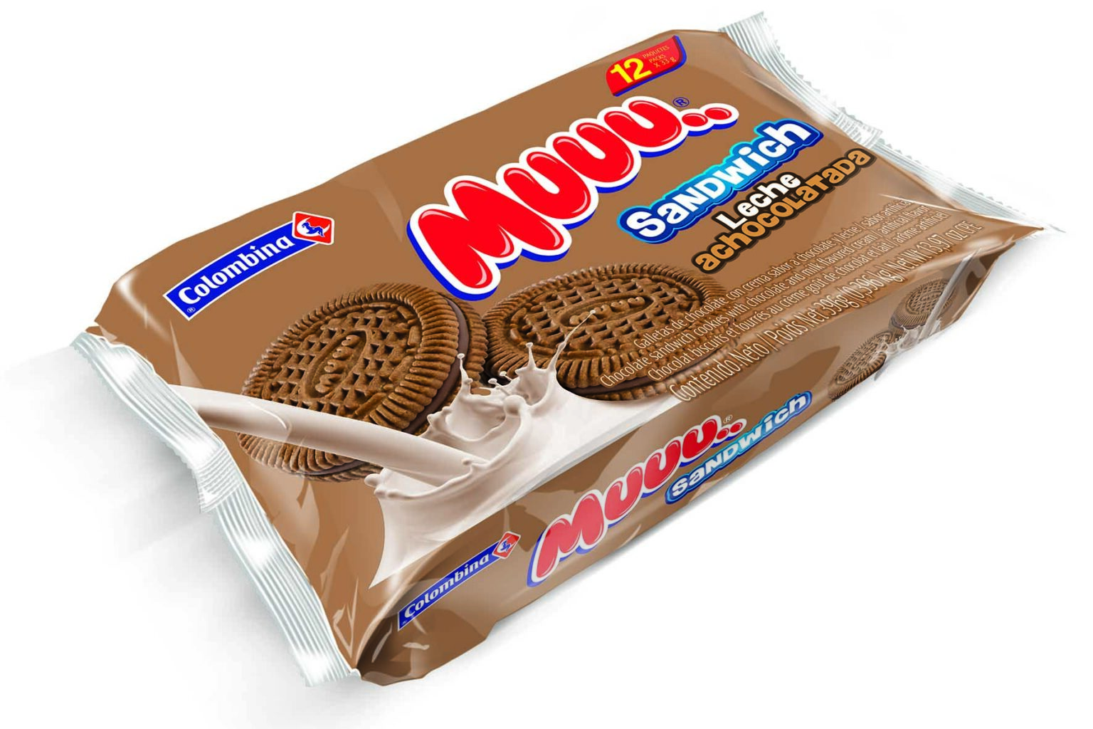 GALLETAS MUUU SANDWICH AVENA LECHE ACHOCOLATADA - elarca.store